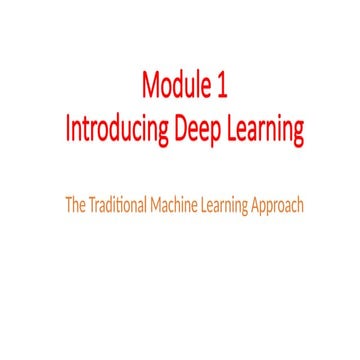 The Traditional Machine Learning Approach | PPTX