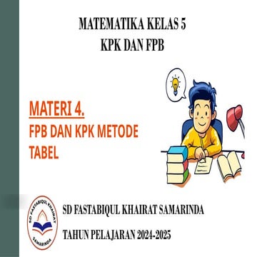 4. KPK DAN FPB metode tabel sd kelas 5 kurikulum merdeka | PPTX
