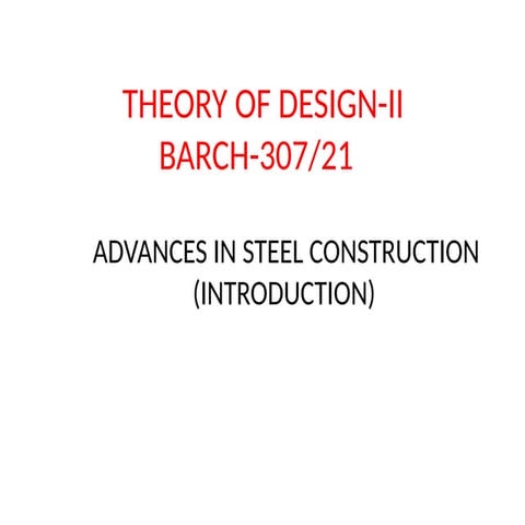 4. Advances in steel construction structure design | PPTX