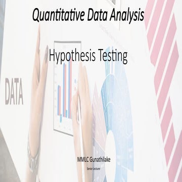 Quantitative Data Analysis /Hypothesis Testing | PPTX