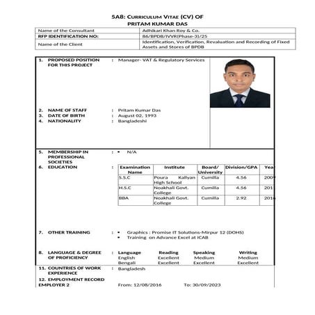 cv of adhikari roy and co staff and for download pp | DOCX