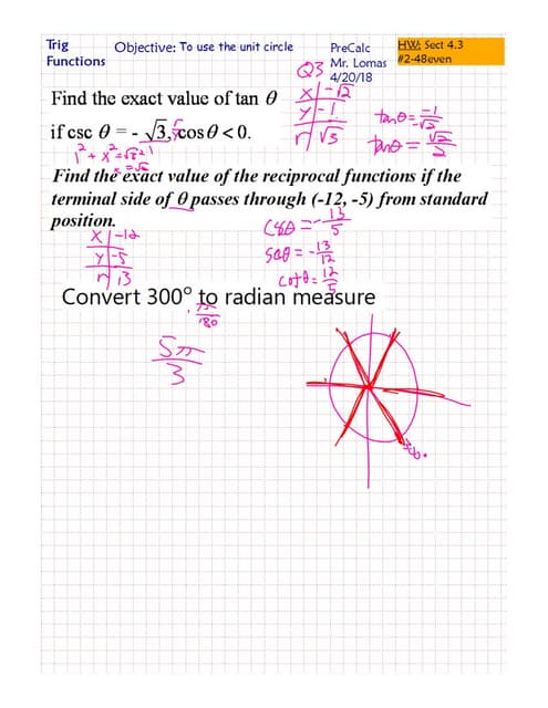 Solving first degree trig equations | PDF