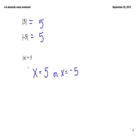 4.4 absolute value equations | PPT