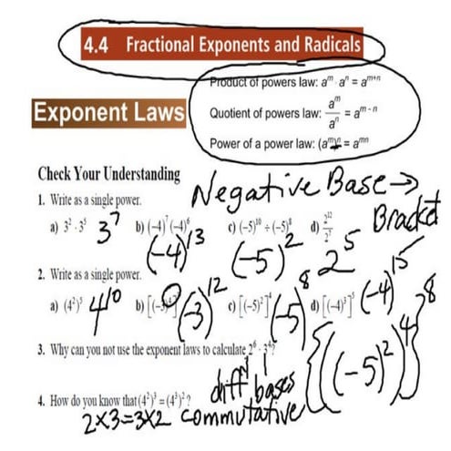 4.4 fractional exponents notes 2 | PDF