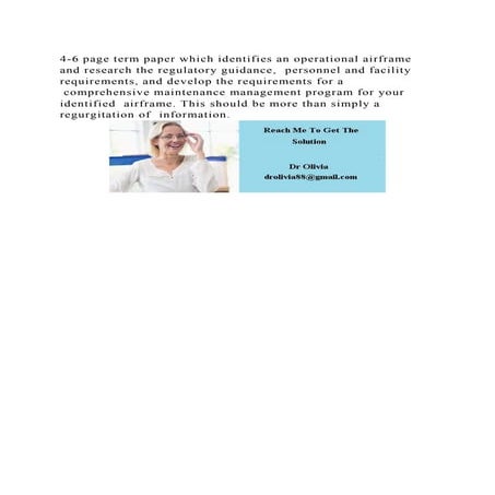 4-6 page term paper which identifies an operational airframe and res | PDF