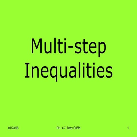 MultiStep Inequalities | PPT