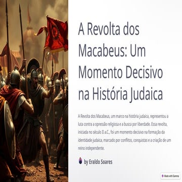 Período Interbíblico aula 4 Período dos Macabeus | PDF