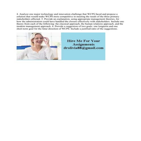 4- Analyze one major technology and innovation challenge that WCPS fac.docx