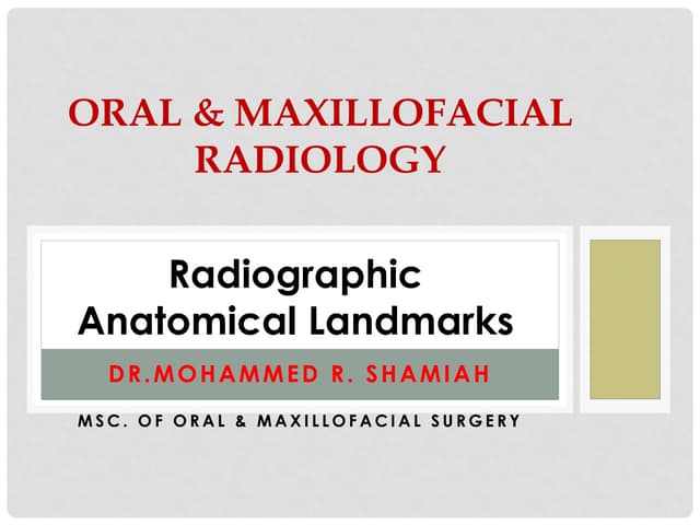 Anatomic landmarks seen in a IOPA | PPTX