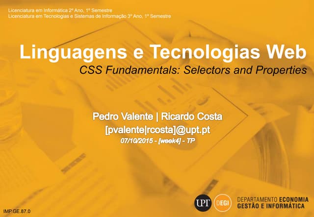 CSS Fundamentals: selectors and Properties | PPTX CSS Fundamentals: selectors and Properties | PPTX