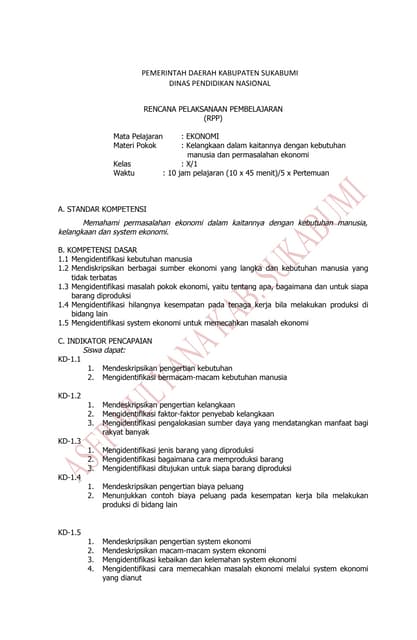 ATP Ekonomi kelas X semester 1 kurikulum merdeka | PDF