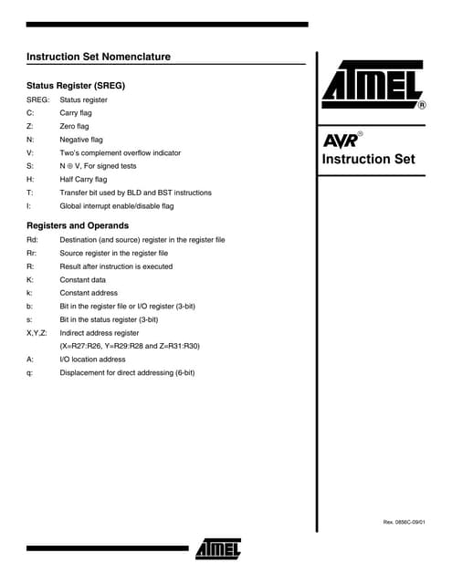 AVR or ATmega32 Addressing modes and Instruction set description .pdf AVR or ATmega32 Addressing modes and Instruction set description .pdf