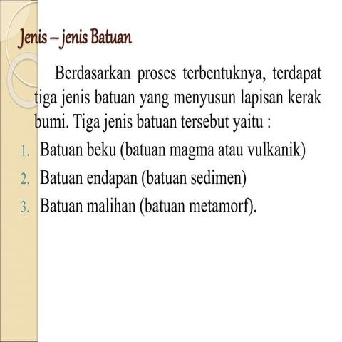 tabel Jenis Batuan Nama Batuan berikut deskripsi penjelsanannya.pdf