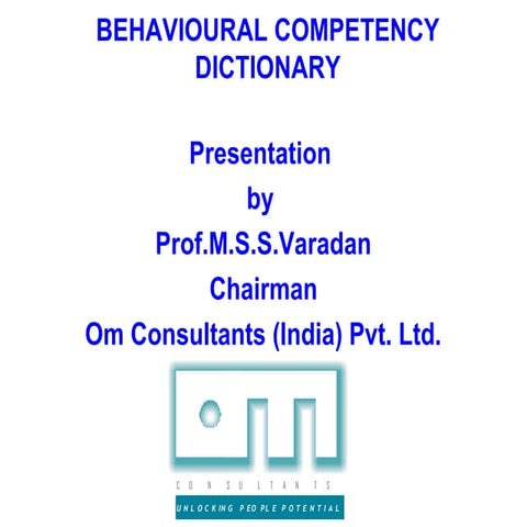 4 behavioural competency dictionary | PPT