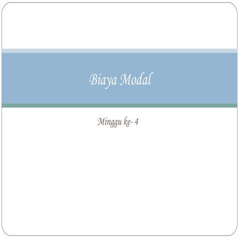 4. biaya modal | PPT