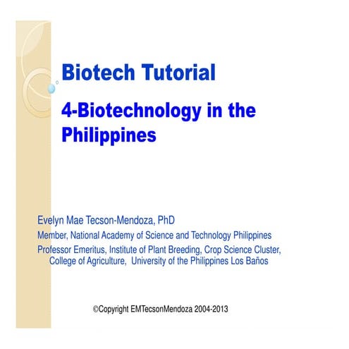 Biotechnology in the Philippines - NAST | PDF