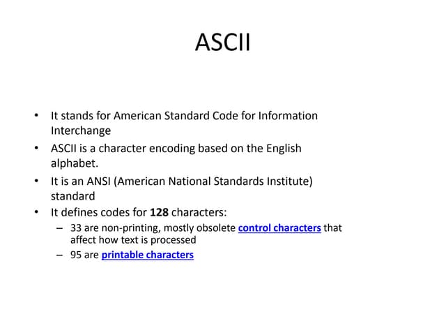 4 character encoding-ascii | PPT 4 character encoding-ascii | PPT
