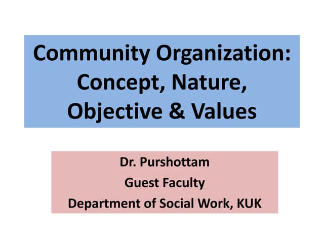 Phases of community organisation | PPTX