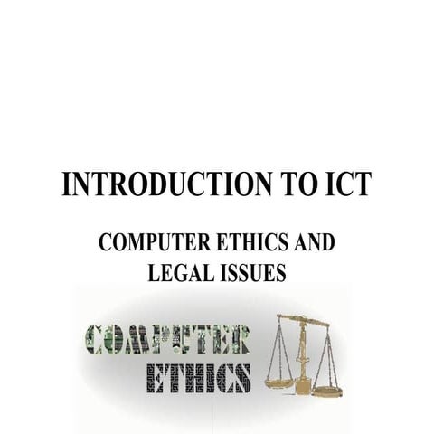 4. computer ethics and legal issues | PPT