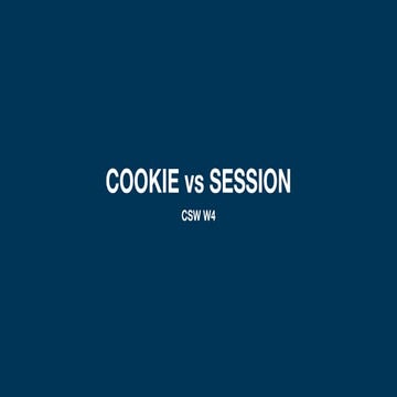 HTTP Cookie vs Session | PPT