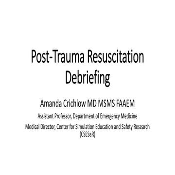 Crichlow-clinical debriefing | PPTX