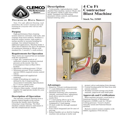 8 cuft classic-blast-machine | PDF