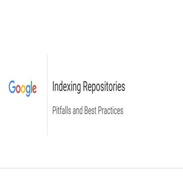 Indexing repositories: Pitfalls & best practices | PDF