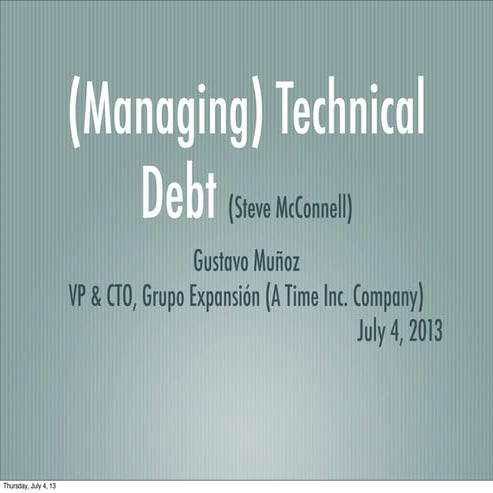 (Managing) Technical Debt | PDF