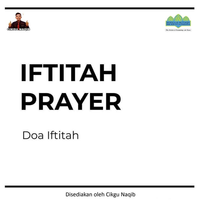 MAKSUD DALAM SOLAT: Doa Iftitah (Iftitah prayer) MEANING IN SOLAT | PDF