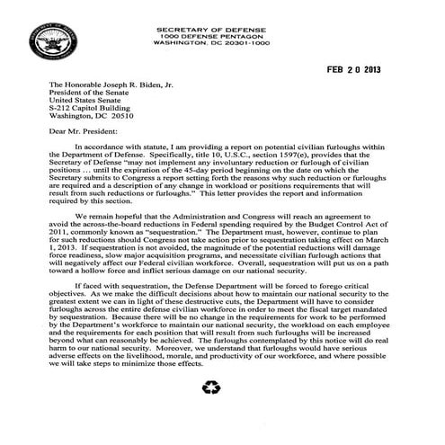 4 dod letter to congress | PDF