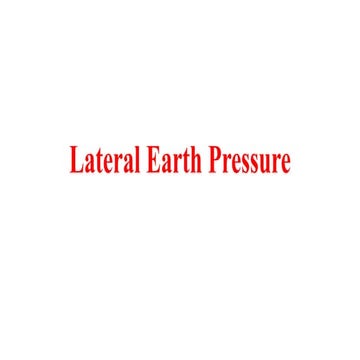 4 Lateral Earth Pressures | PPT