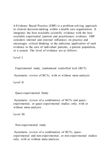 LEVELS OF EVIDENCES.pptx | Medical Health