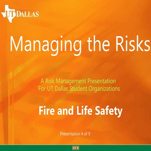 4 Fire and Life Safety - Risk Management - 4 | PPTX | First Aid | Injuries