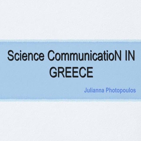 Julianna Photopoulos, Greece - PCST2012 | PPT