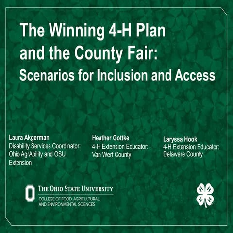 The Winning Plan: Scenarios for Inclusion and Access | PPT