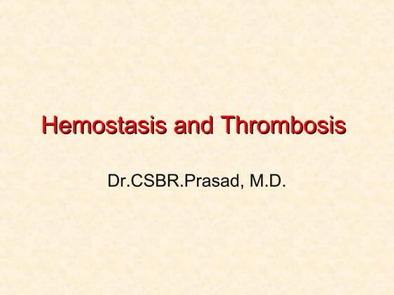 Physiology of hemostasis- Poster | PPT