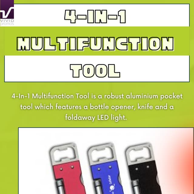 Printed Promotional Products | 4-In-1 Multifunction Tool | Vivid ...