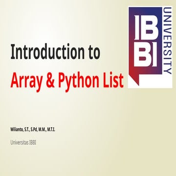 4 - Introduction to Array & Python List.pptx