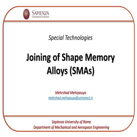 Joining of SMAs | PPT