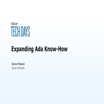 Tech Days 2015: Expanding Ada Know-How | PPTX | Programming Languages ...
