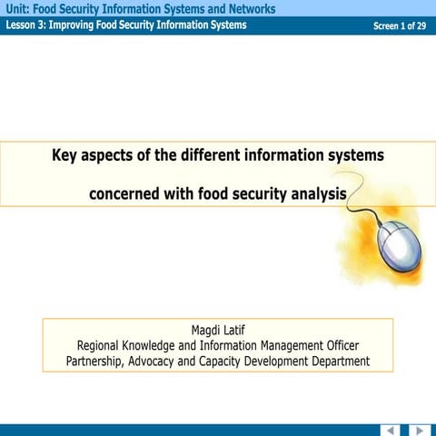 Food Security Information System (FSIS) Consultative Workshop Sudan 27 ...