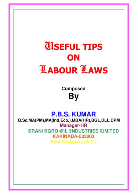 Labour law checklist | PDF