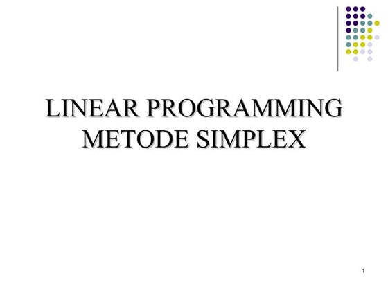 Contoh soal Metode Simpleks | PDF