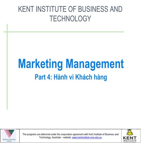 Marketing Management - Part 4 - Consumer Behaviour | PPT