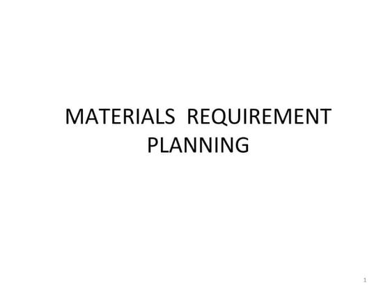 material requirement planning | PPT