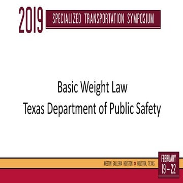 2019 STS: What Law Enforcement Really Thinks About Your Load | PPT