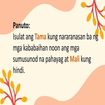 Ap 7 gampanin ng mga kababaihan | PPTX