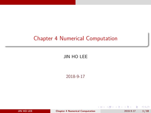 Ch 4 Numerical Computation Ppt