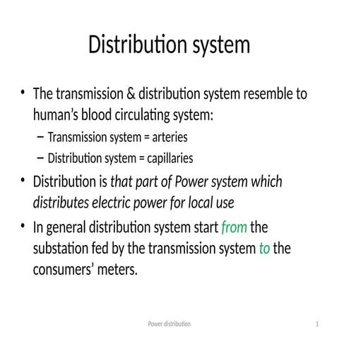 Distribution System Planning and Design | PPTX