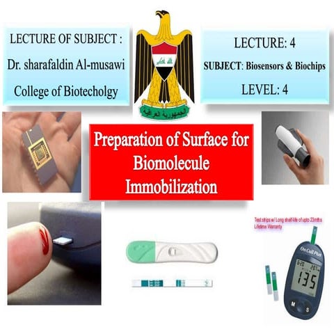preparation of surface for biomolecule immobilization lecture 4 | PPTX